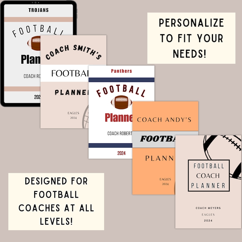 Editable Football Coach Planner, Printable Football Coach Planner ...