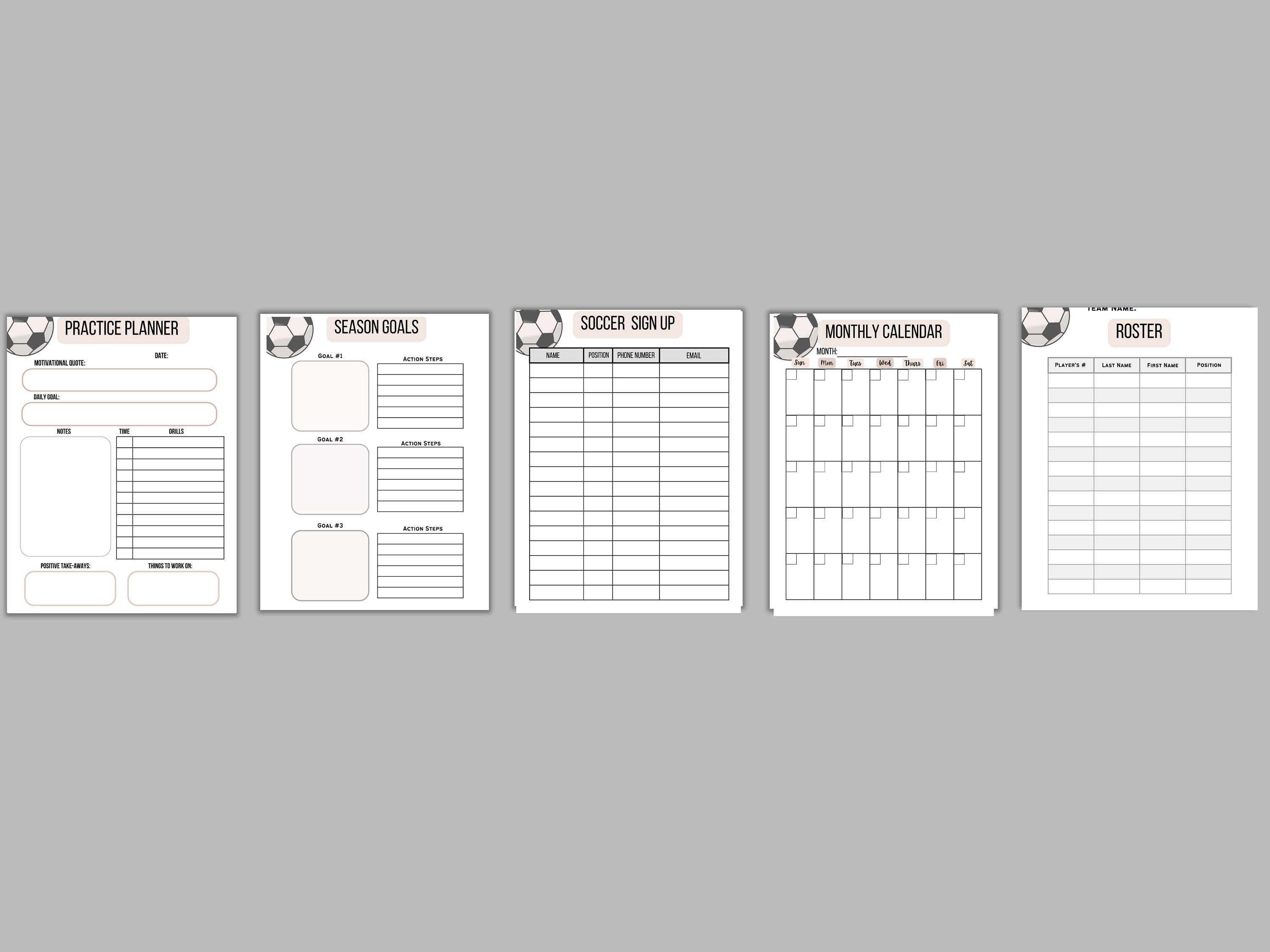 PDF Soccer Coach Planner, Soccer Season Planner, Printable Soccer ...