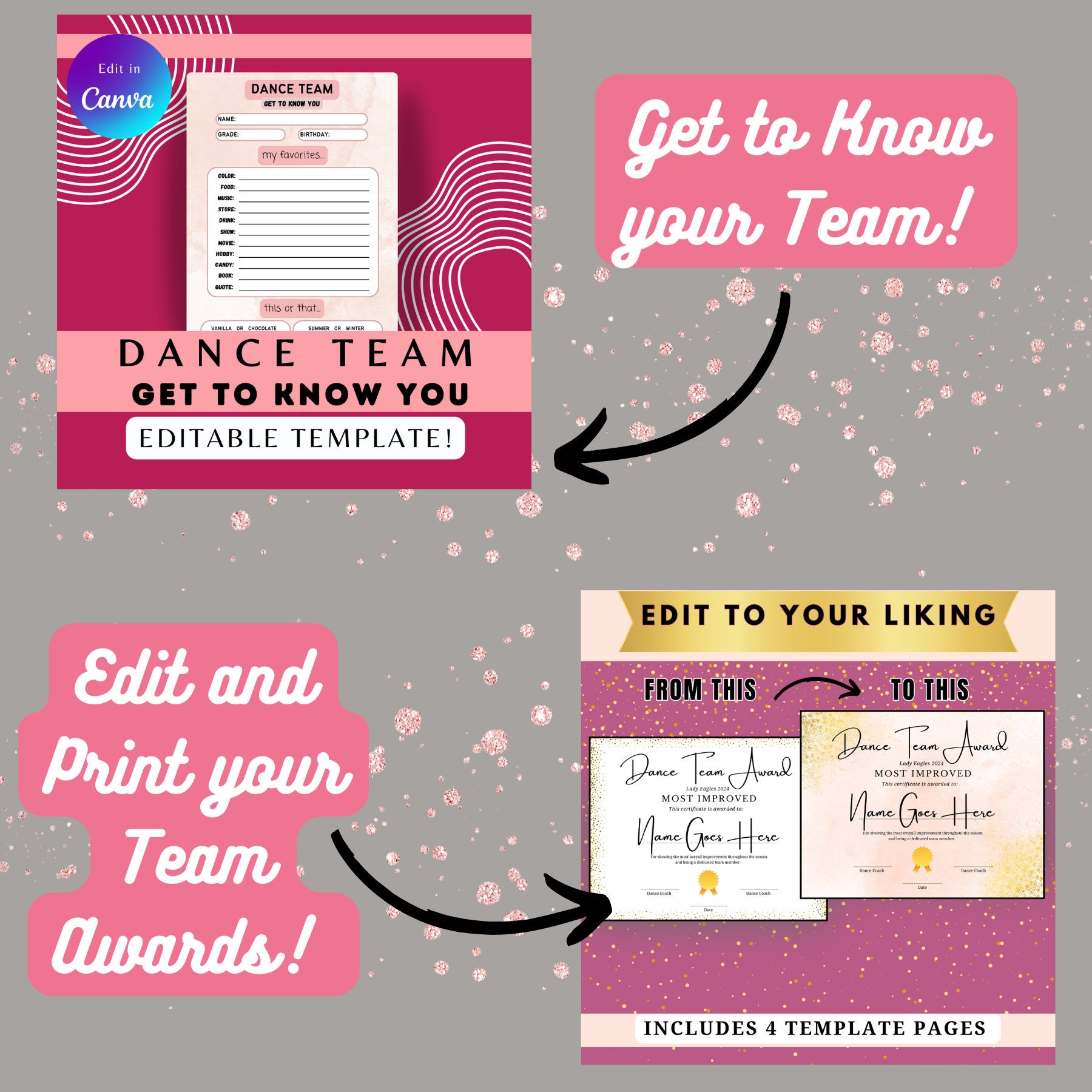 Digital Dance Coach Bundle, Dance Coach Planners, Editable Dance Forms ...