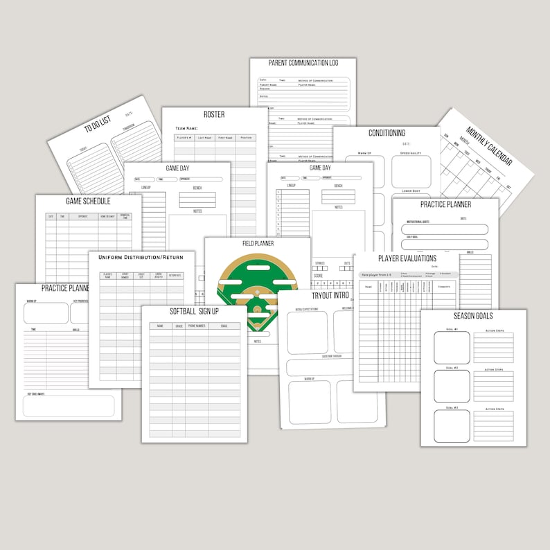 PDF Softball Coach Planner, Softball Planner, Softball Practice Planner ...