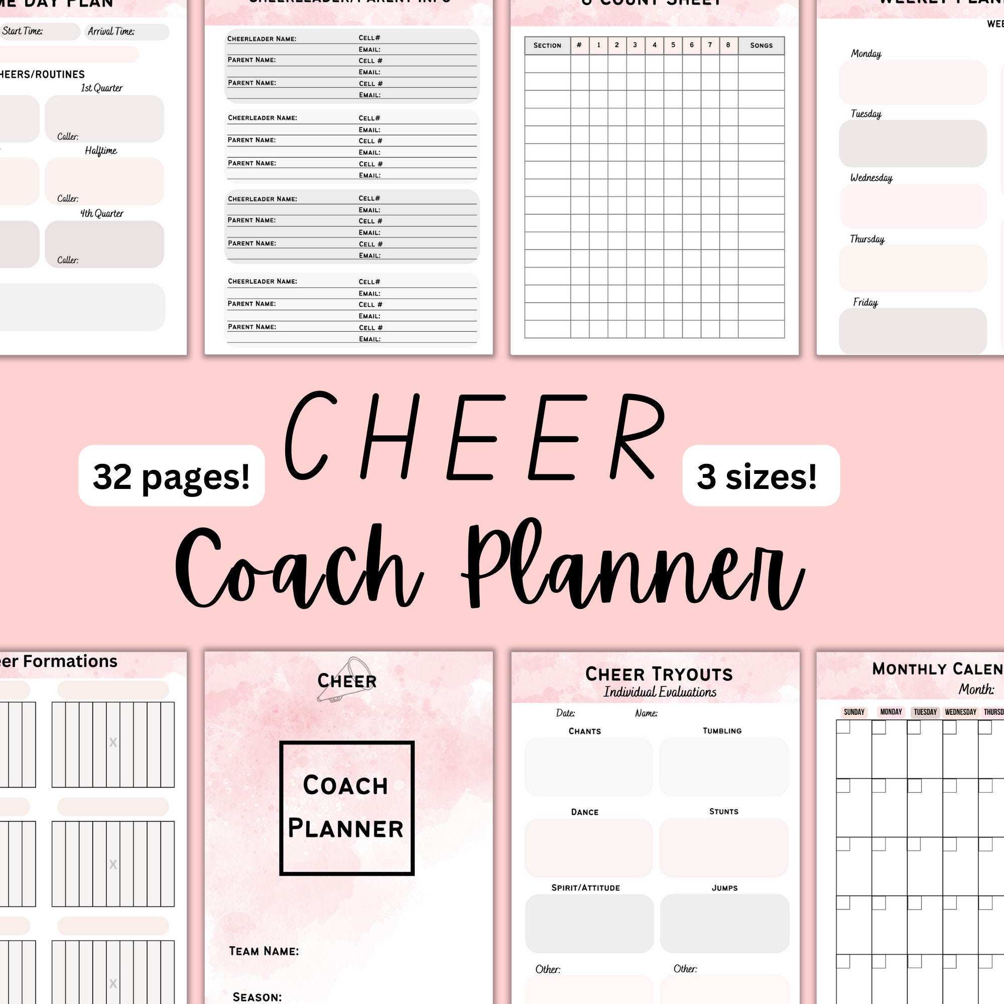 Cheer Coach Planner Printable Cheer Planner Cheer Season - Etsy Australia