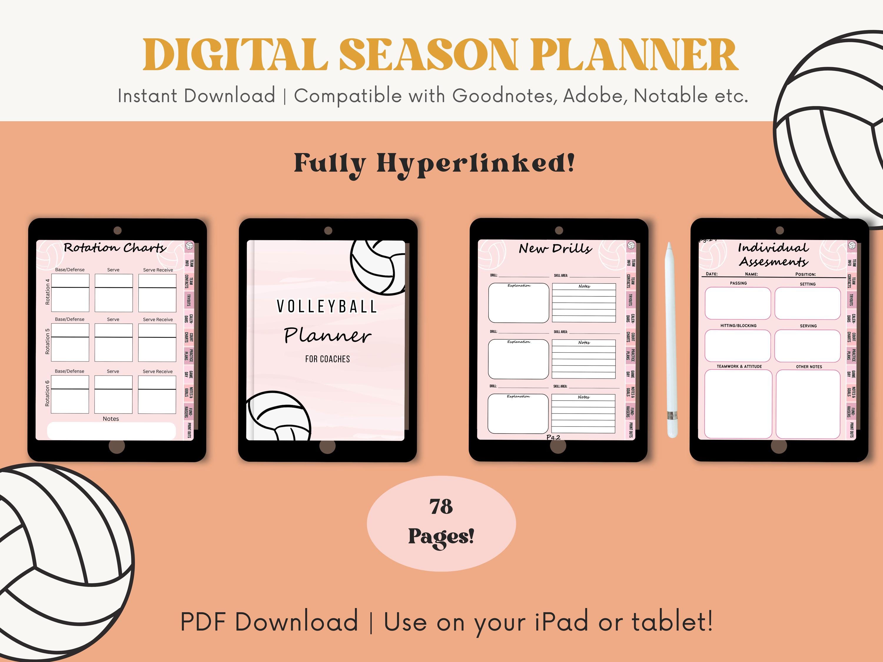 Volleyball Coach Bundle, Digital Download, Volleyball Planners ...