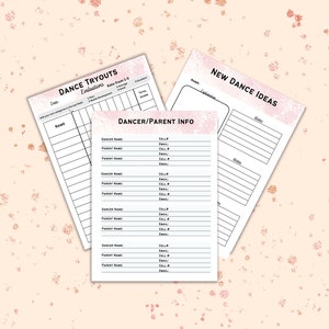 PDF Dance Planner, Dance Coach Planner, Dance Season Planner, Dance ...