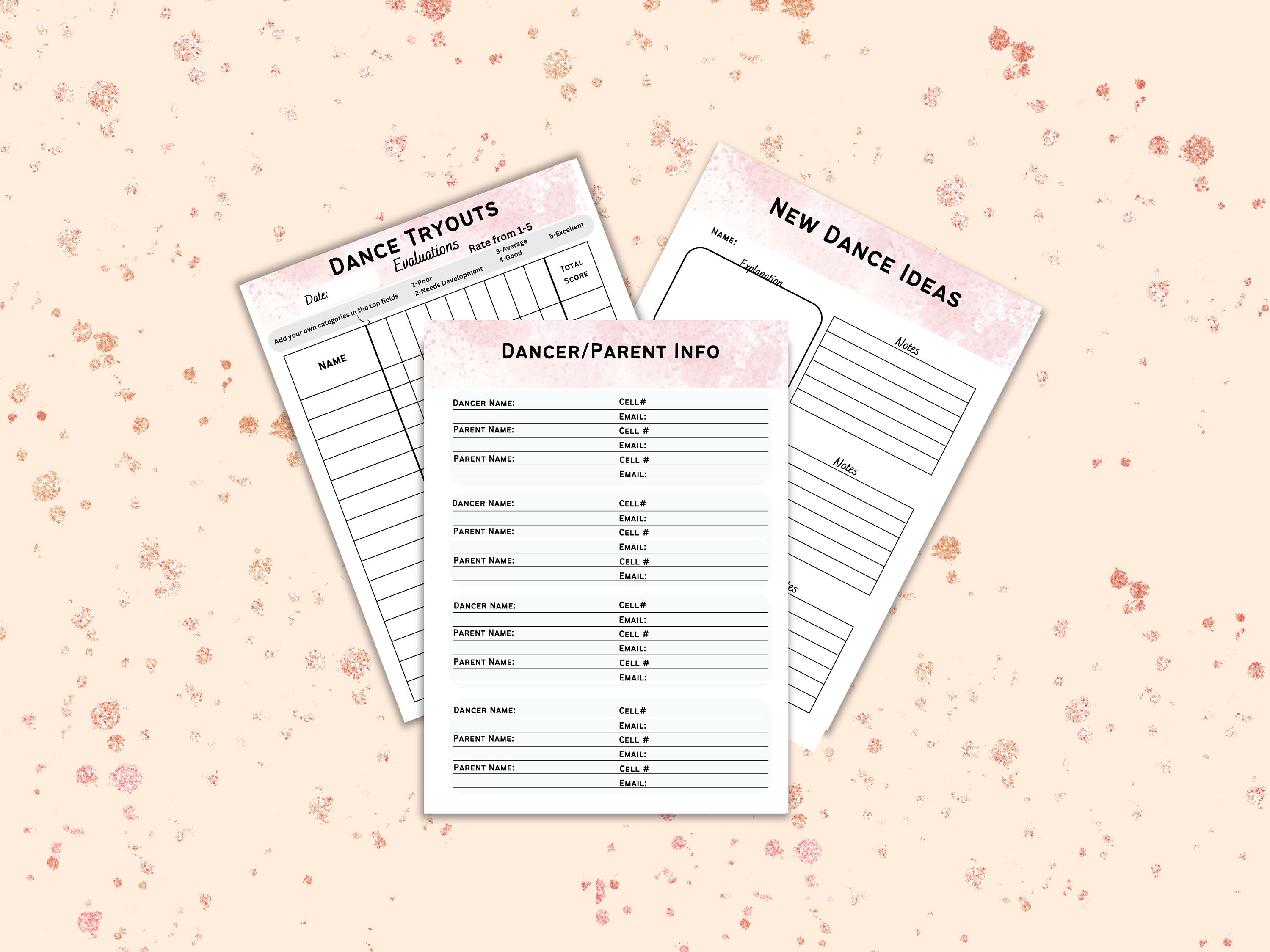PDF Dance Planner, Dance Coach Planner, Dance Season Planner, Dance ...