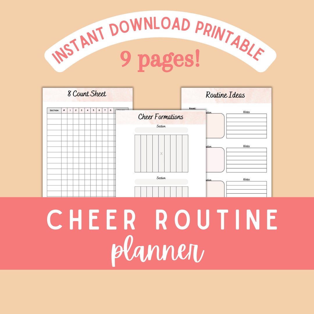 Cheer Routine Planner, Routine Planner, Printable Cheer Planner, Cheer ...