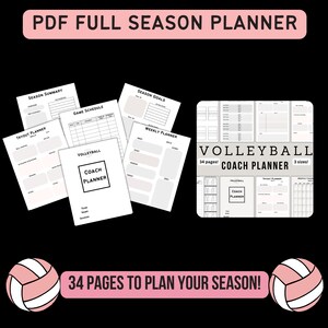 Volleyball Coach Bundle, Volleyball Coach Planners, Volleyball Editable ...