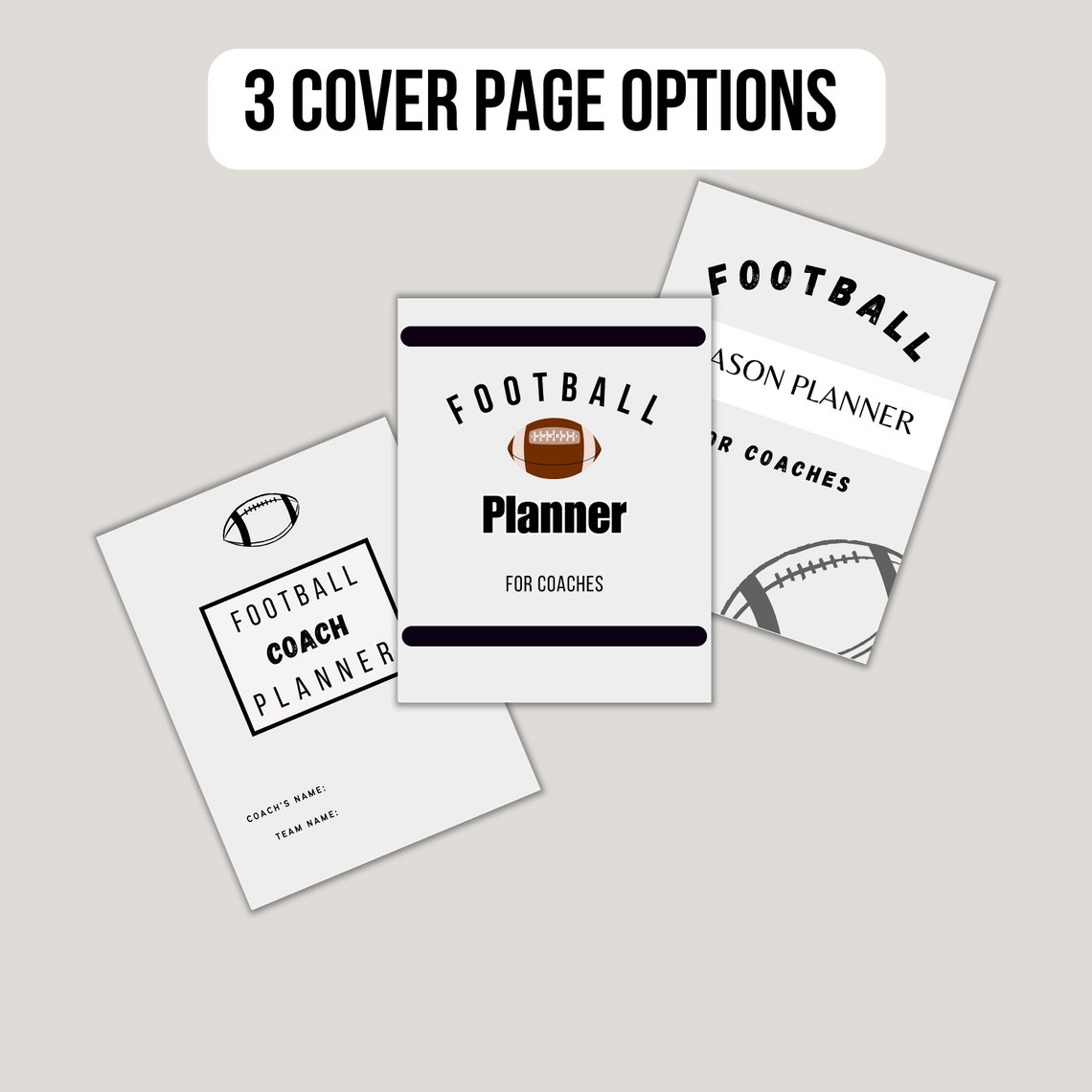 PDF Football Coach Planner, Printable Football Planner, Football Season ...