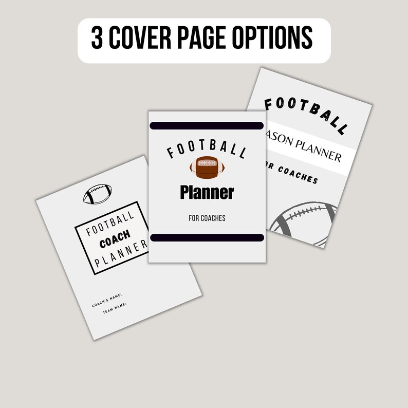 PDF Football Coach Planner, Printable Football Planner, Football Season ...
