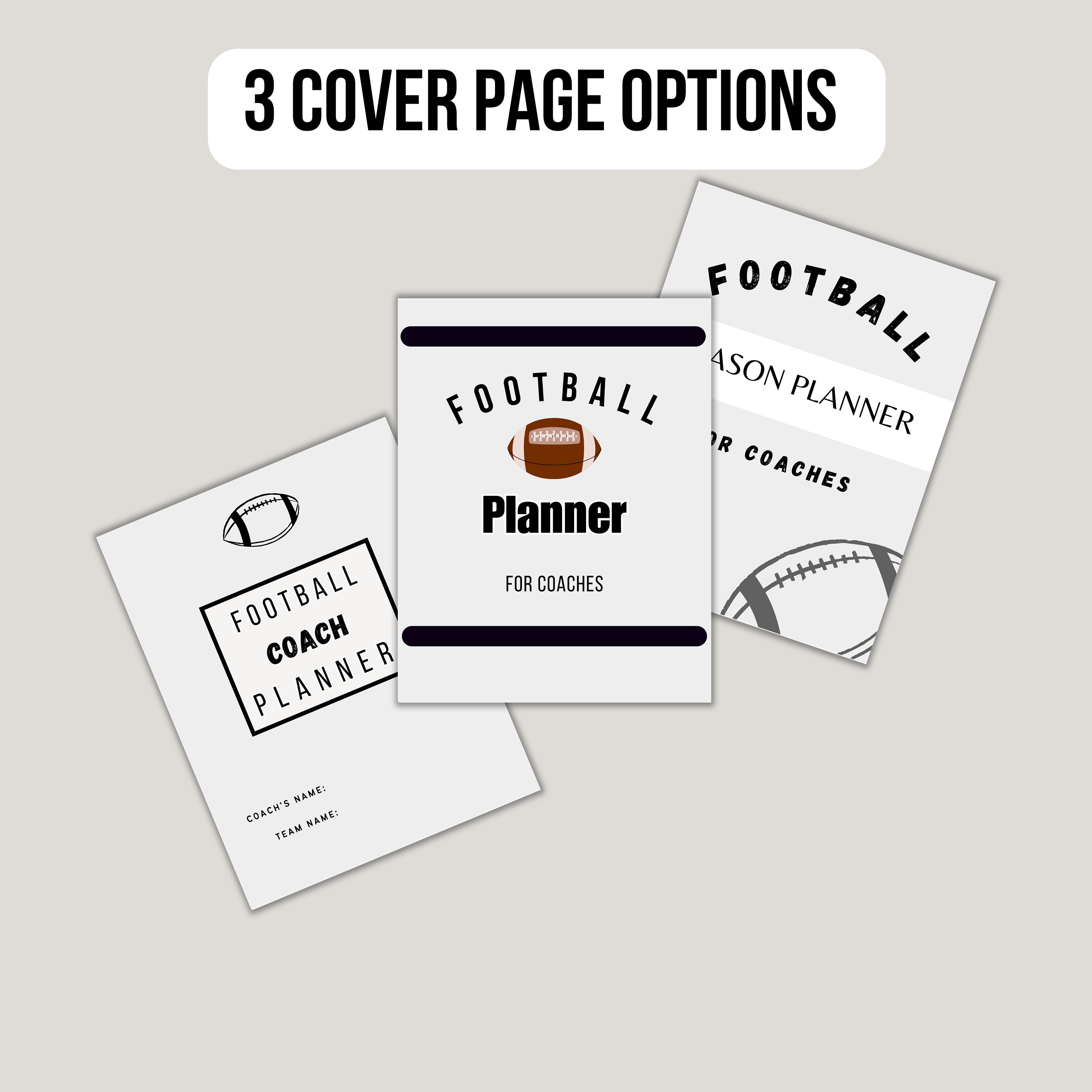 PDF Football Coach Planner, Printable Football Planner, Football Season ...