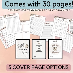 Softball Team Mom Planner, Softball Planner, Softball Mom Planner ...