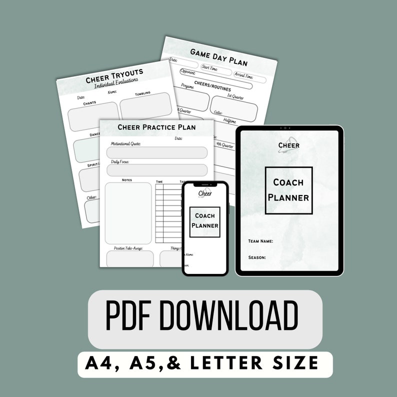 PDF Cheer Coach Planner, Printable Cheer Planner, Cheer Season Planner ...