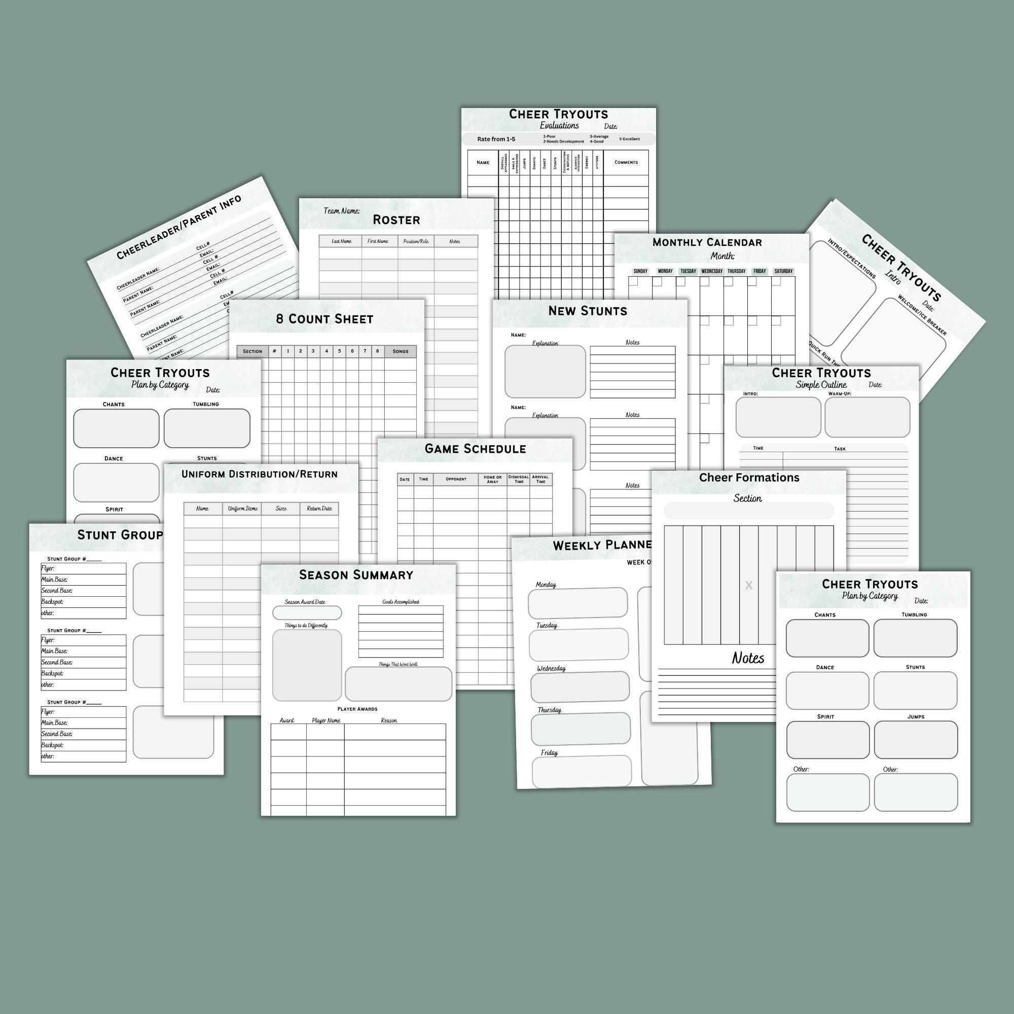 PDF Cheer Coach Planner, Printable Cheer Planner, Cheer Season Planner ...