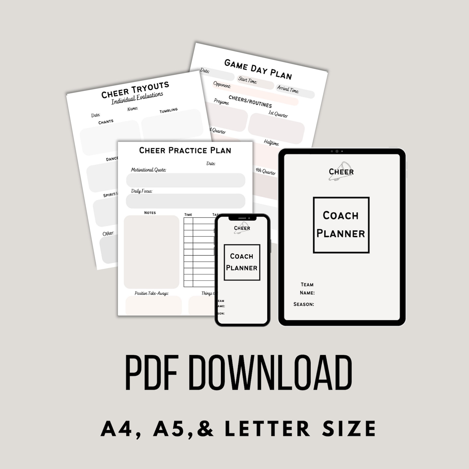 PDF Cheer Coach Planner, Printable Cheer Planner, Cheer Season Planner ...