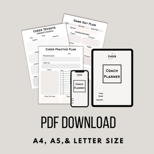 PDF Cheer Coach Planner, Printable Cheer Planner, Cheer Season Planner ...