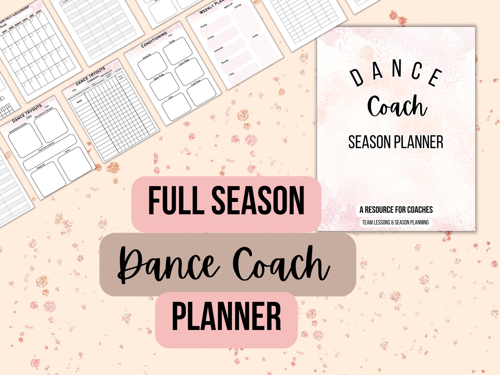 PDF Dance Planner, Dance Coach Planner, Dance Season Planner, Dance ...