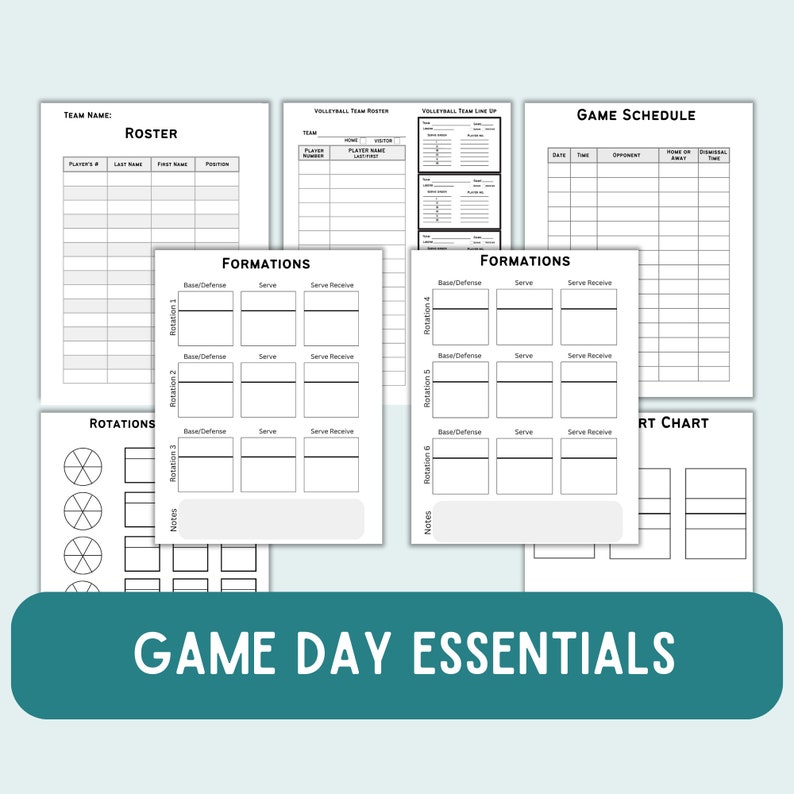 PDF Volleyball Game Day Planner, Volleyball Planner, Volleyball Forms ...