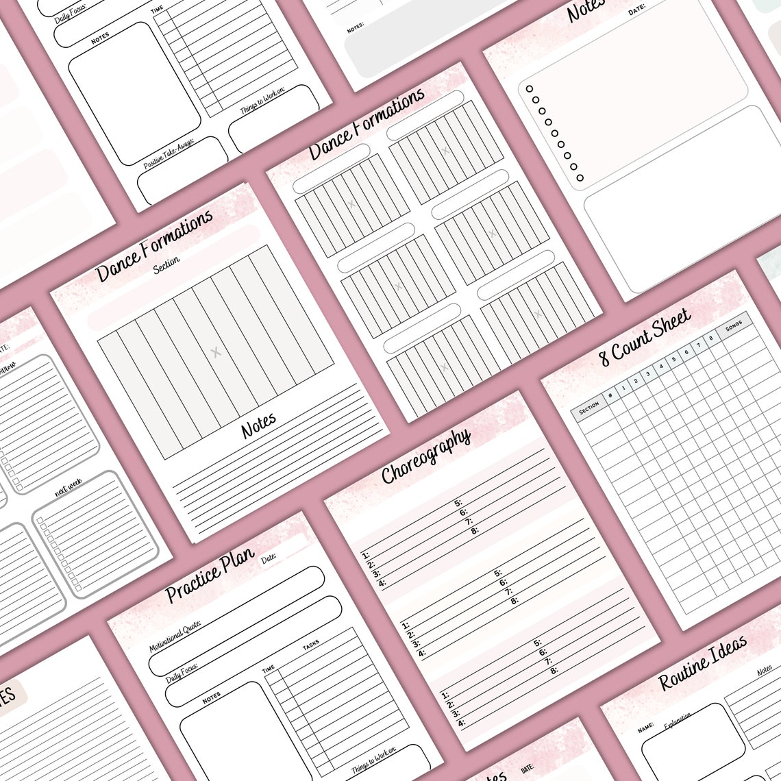 Dance Routine Planner, Choreography Planner, Dance Instructor Planner ...