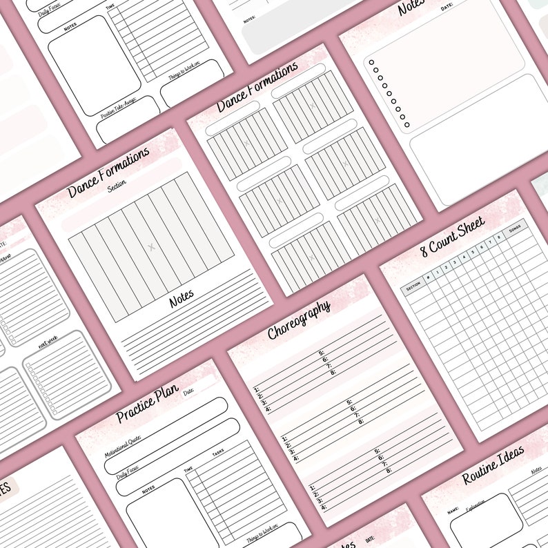Dance Routine Planner, Choreography Planner, Dance Instructor Planner ...