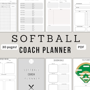 PDF Softball Coach Planner, Softball Planner, Softball Practice Planner ...