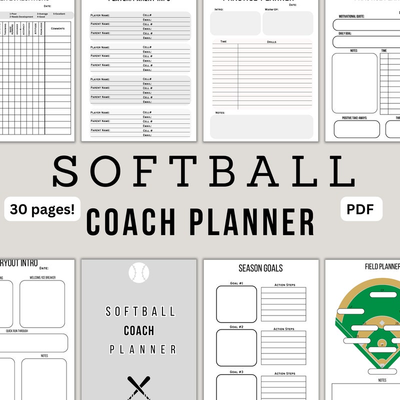 Softball Practice Sheet - Etsy