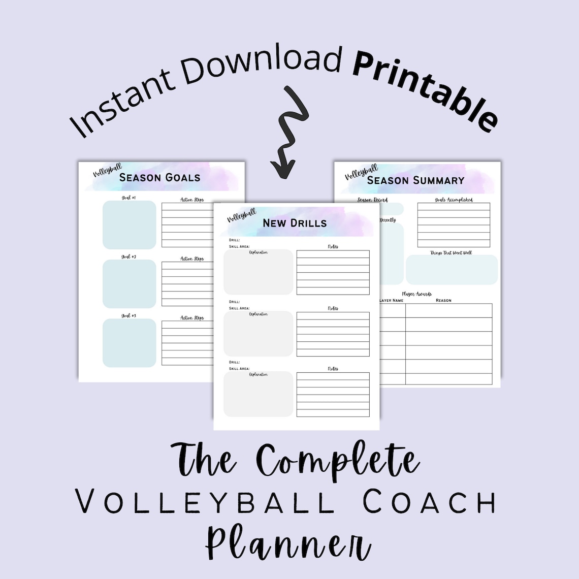 Printable Volleyball Coach Planner, Coaching Planner, Volleyball ...