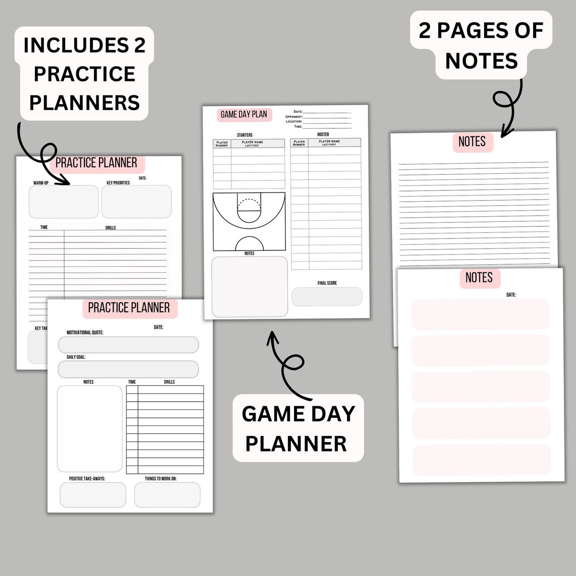 Basketball Planner, Basketball Coach Planner, Basketball Season Planner ...