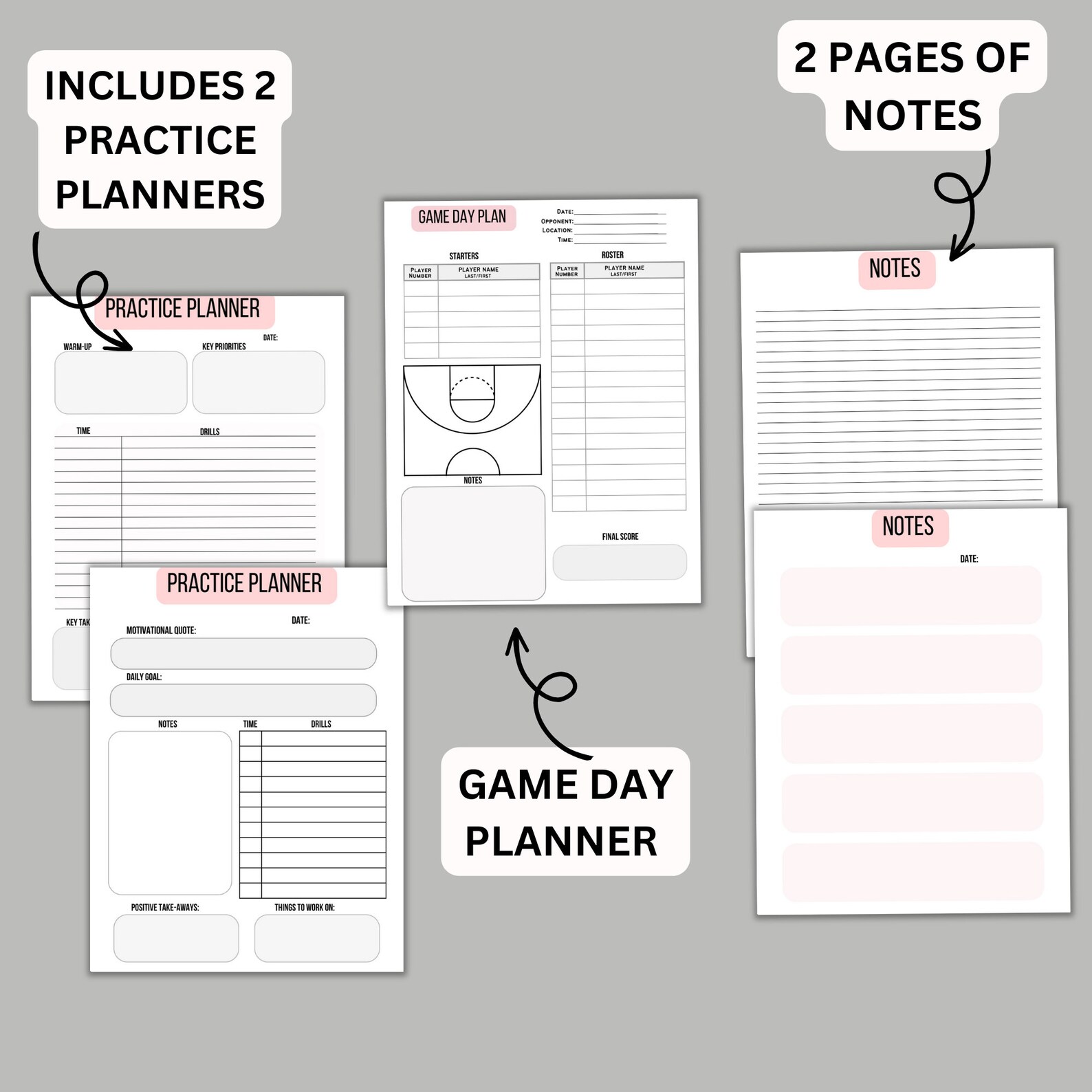 Basketball Planner, Basketball Coach Planner, Basketball Season Planner ...
