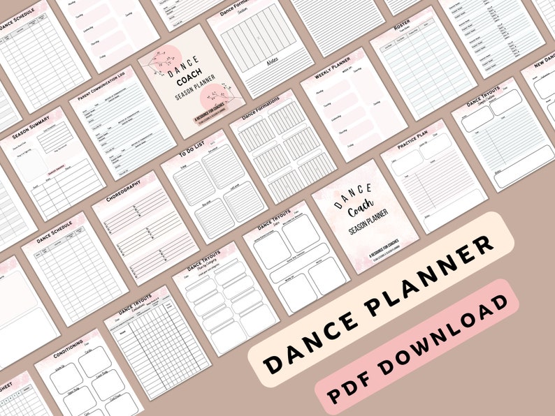 PDF Dance Planner, Dance Coach Planner, Dance Season Planner, Dance ...