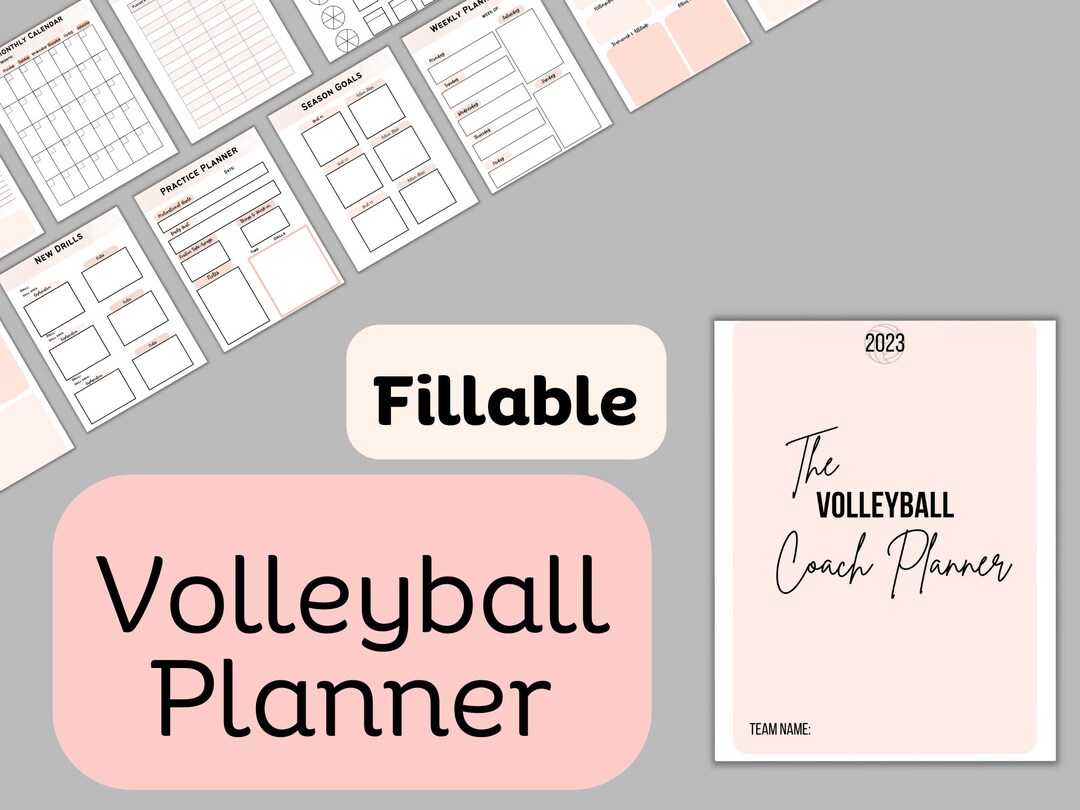 Fillable Volleyball Planner, Volleyball Coach Planner, Practice Plan ...