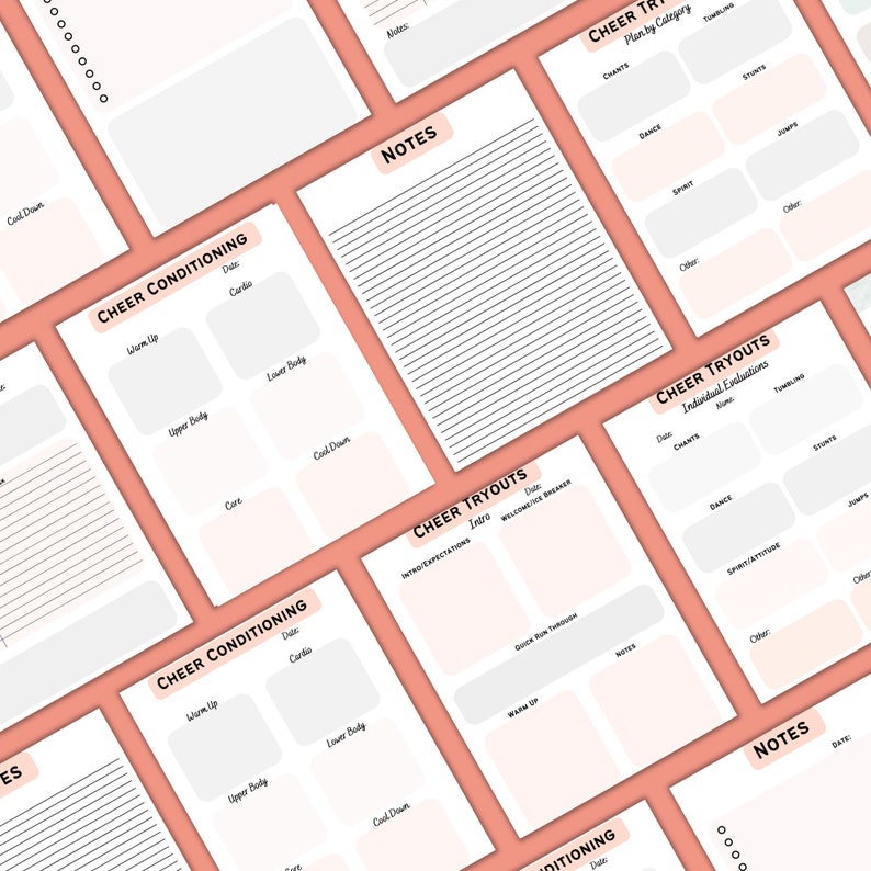 Cheer Tryout Planner, Cheer Tryout Templates, Cheer Evaluations, Cheer ...