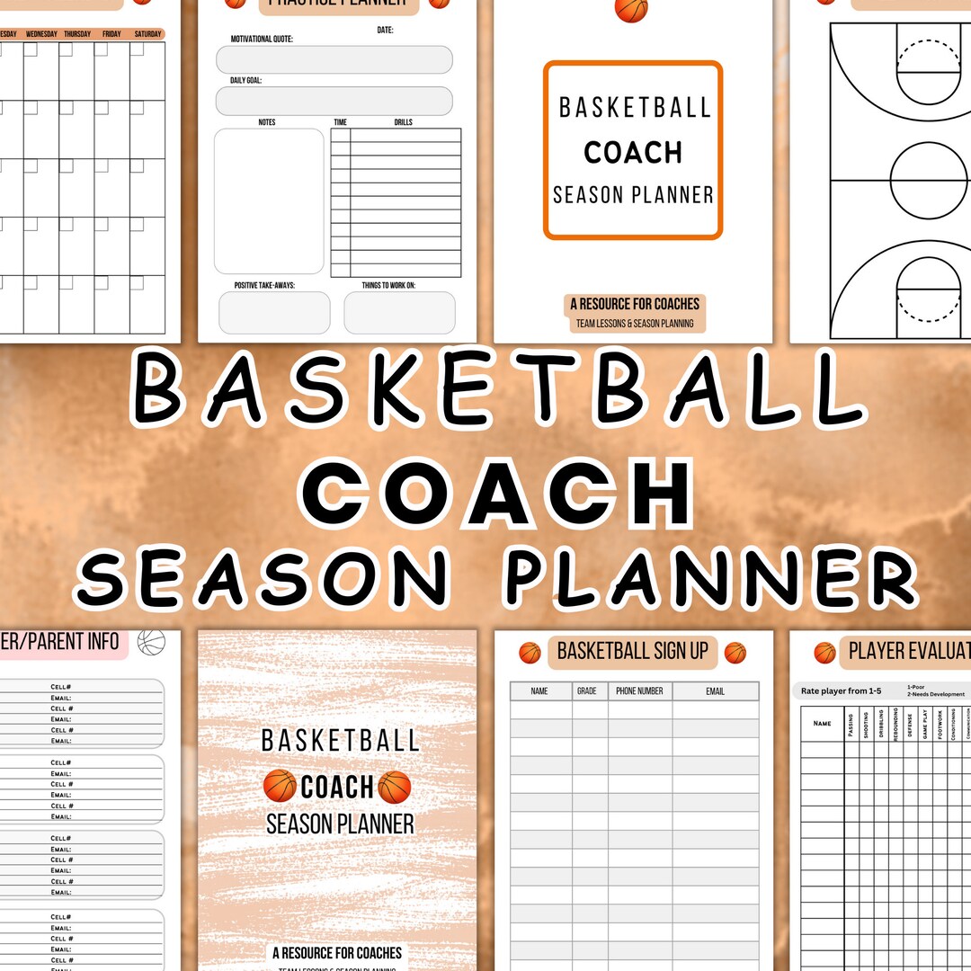 PDF Basketball Planner, Basketball Coach Guide, Basketball Season ...
