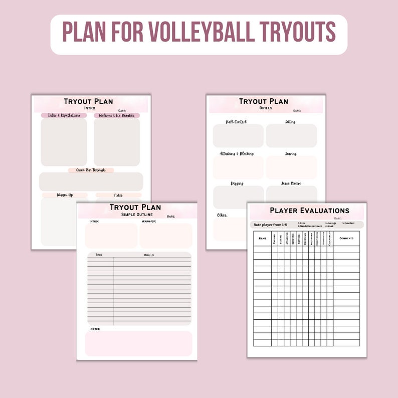 Volleyball Coach Printable Planner, Binder, Game Day, Volleyball ...