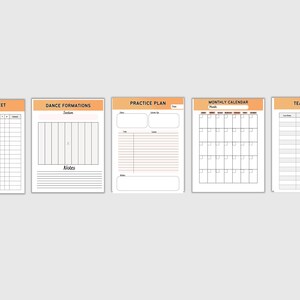 PDF Dance Coach Planner, Dance Teacher Planner, Dance Team Planner for ...