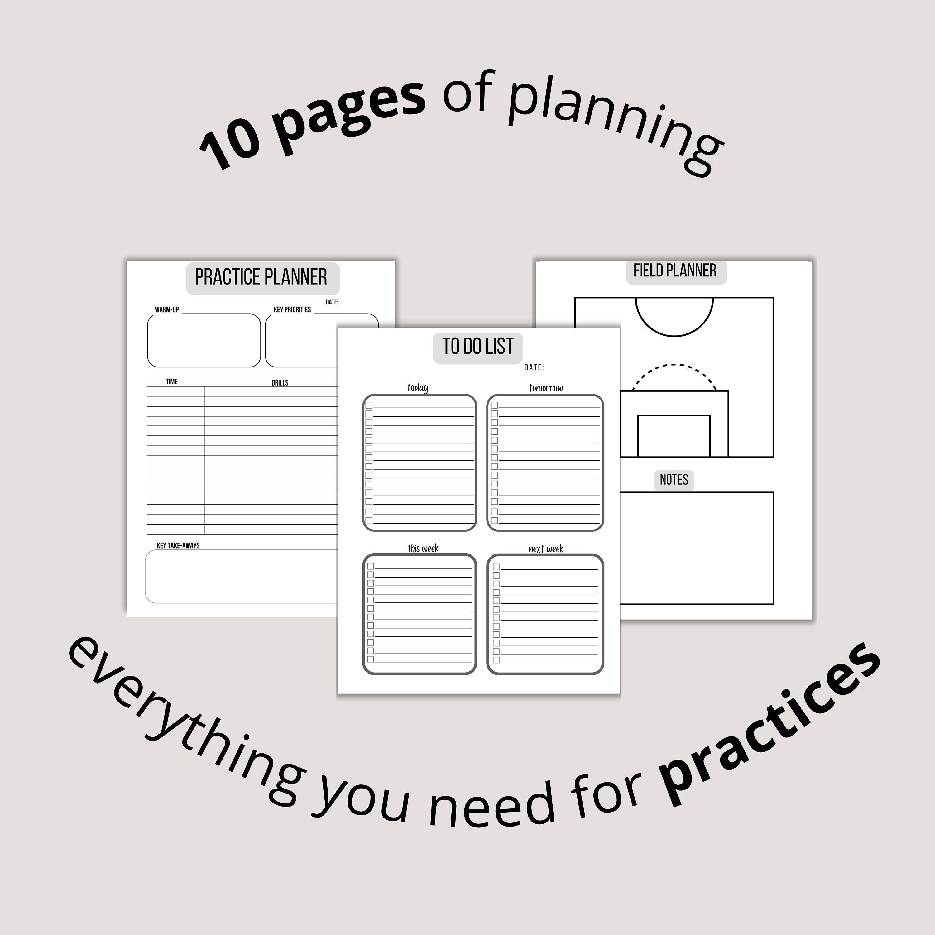 Soccer Practice Planner for Coaches, Soccer Coach Planner, Soccer ...