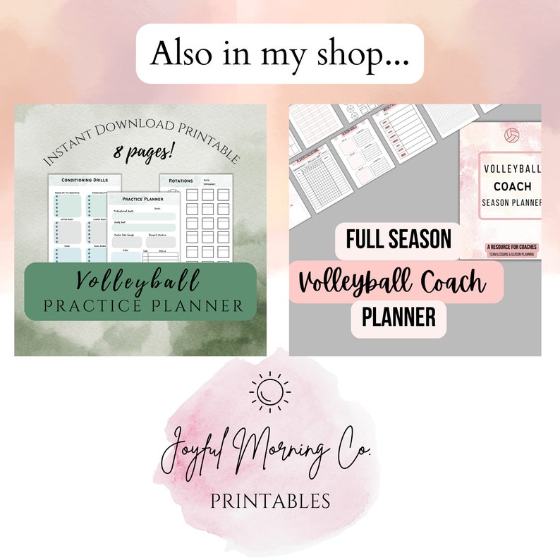 Printable Volleyball Coach Planner, Coaching Planner, Volleyball ...