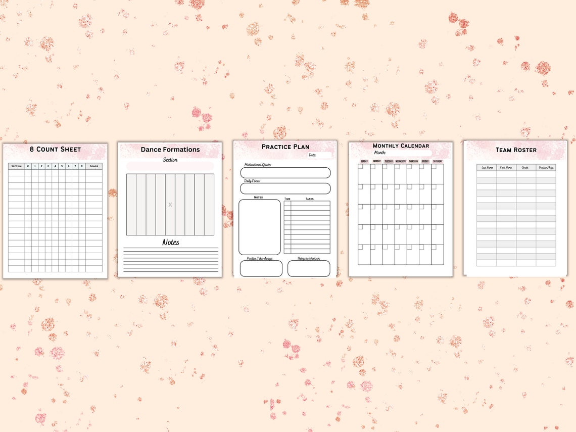 PDF Dance Planner, Dance Coach Planner, Dance Season Planner, Dance ...