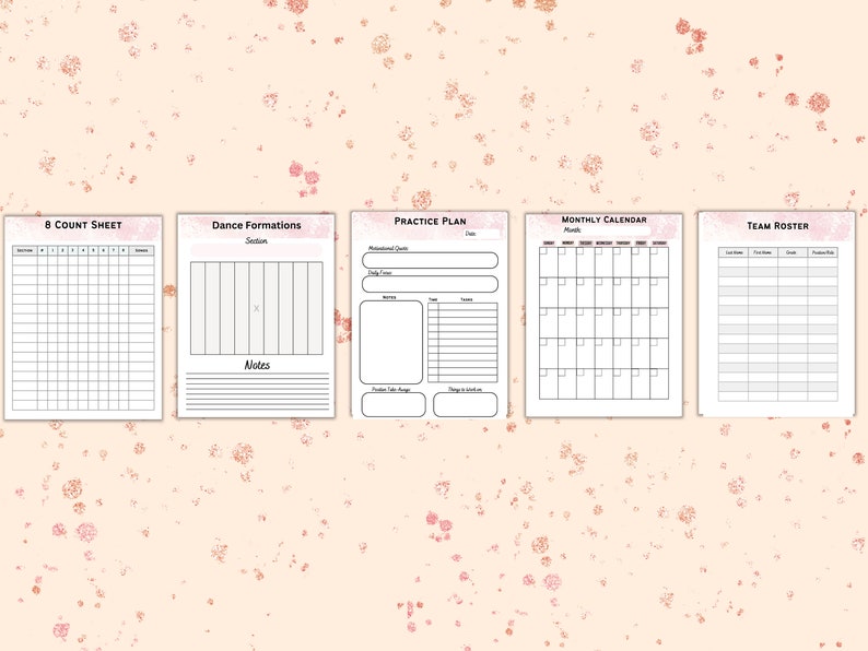 PDF Dance Planner, Dance Coach Planner, Dance Season Planner, Dance ...
