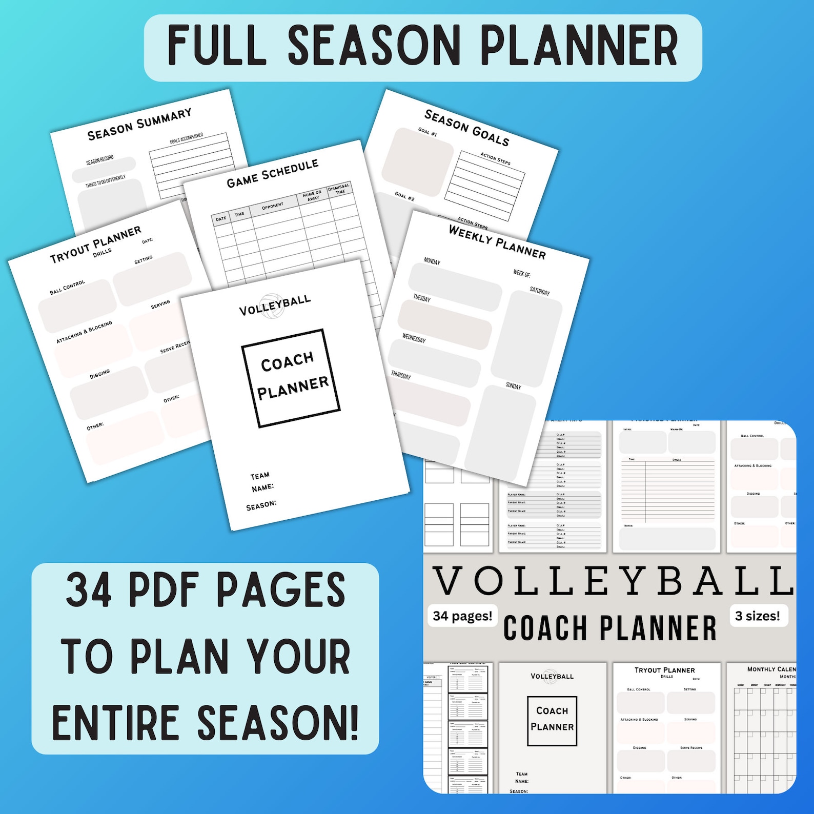 Volleyball Coach PDF Bundle, Volleyball Coaching Bundle, Volleyball ...