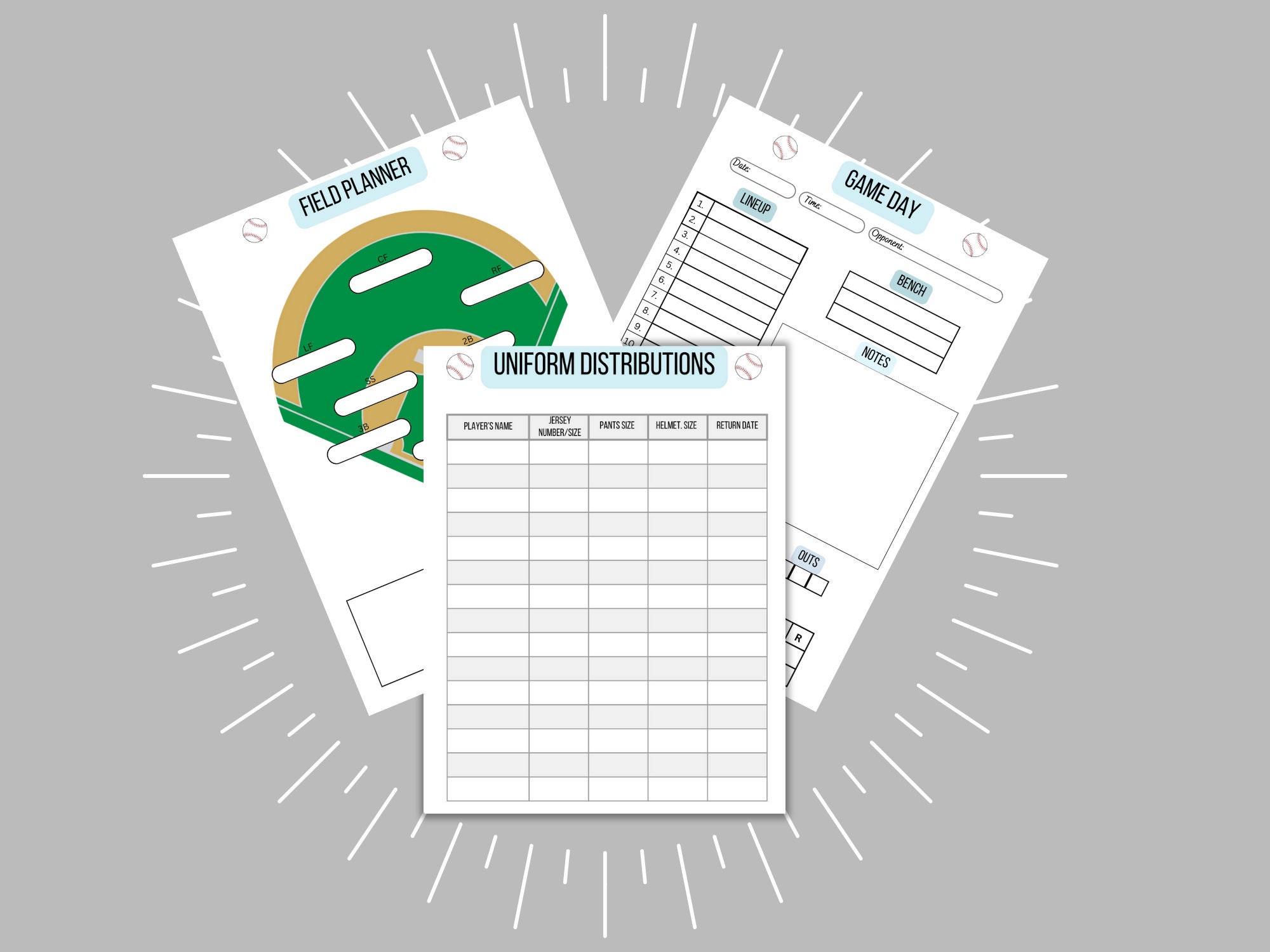 Softball Coach Planner, Softball Season Planner, Printable Planner ...