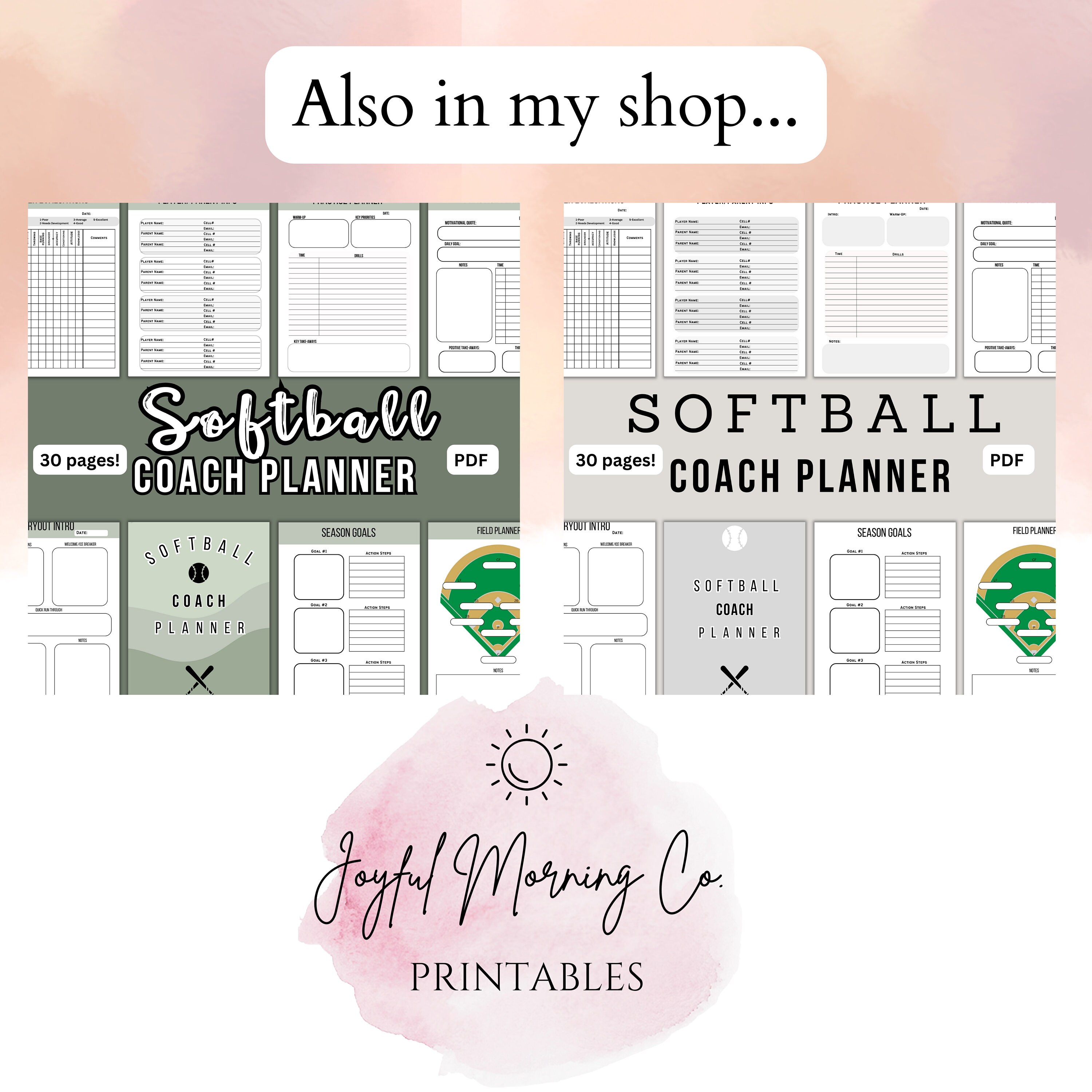 Softball Lineup Sheets, Softball Score Sheets, Softball Game Day Plan ...