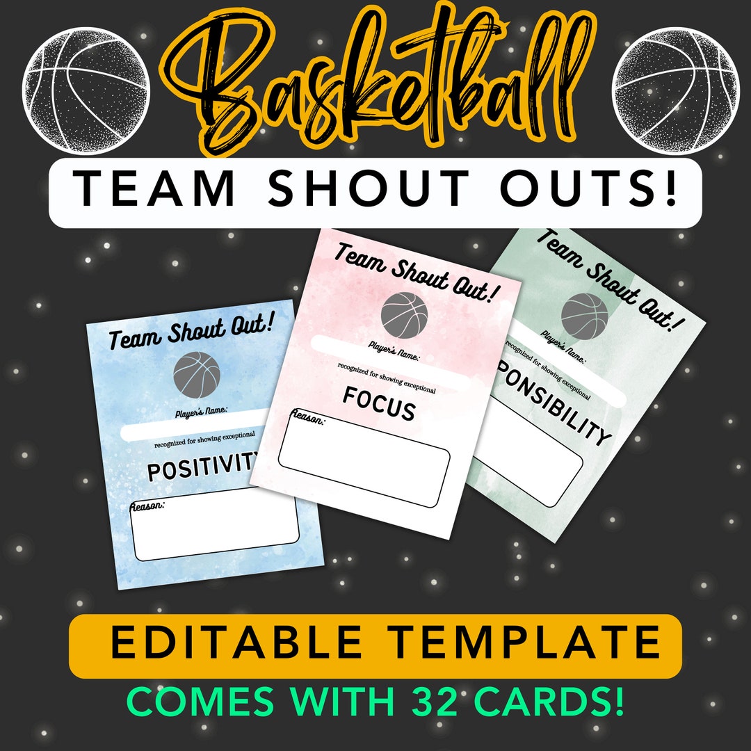 Basketball Player Shout Outs, Basketball Team Awards, Editable ...