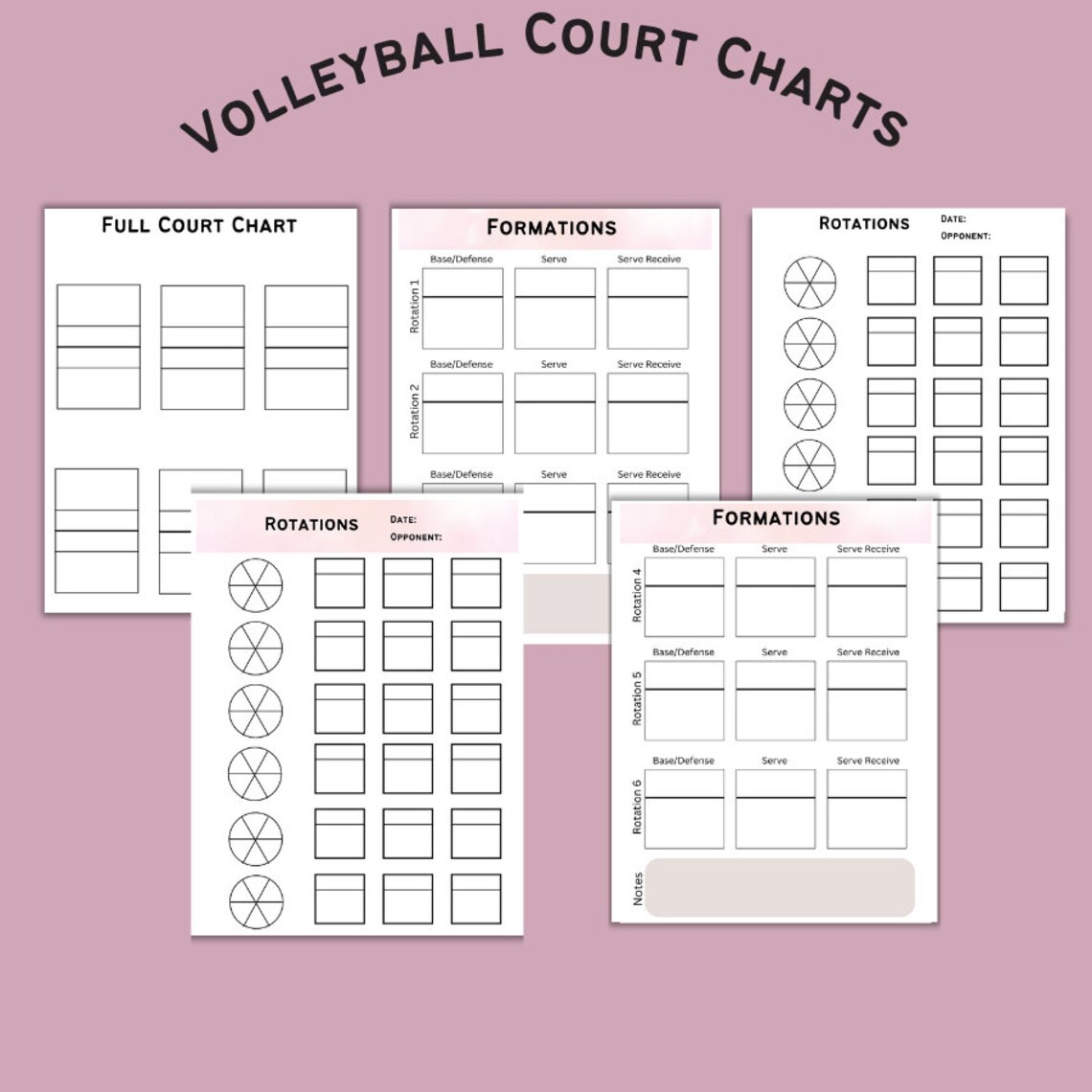 Volleyball Coach Printable Planner, Binder, Game Day, Volleyball ...
