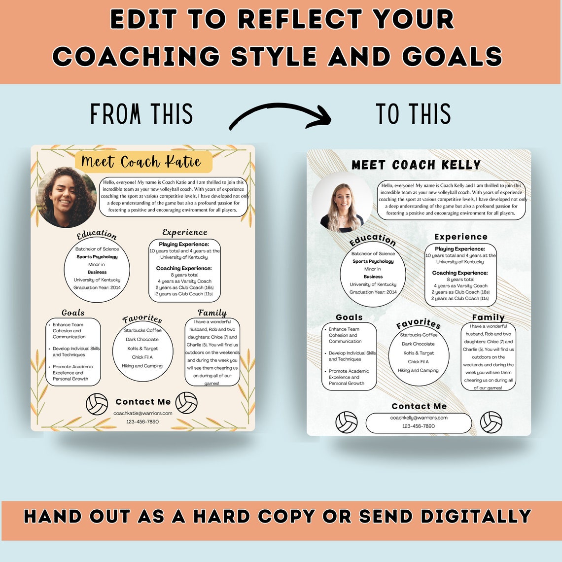 Meet the Volleyball Coach, Editable Meet the Coach Template, Volleyball ...