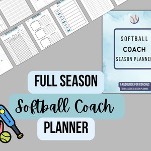 Softball Coach Planner, Softball Season Planner, Printable Planner ...