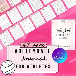 Editable Volleyball Journal for Athletes, Volleyball Athlete Journal ...