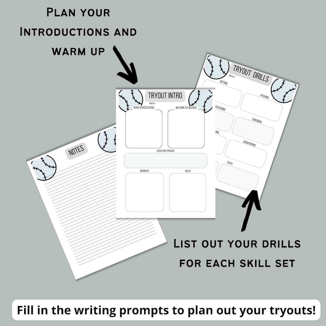 Softball Tryout Planner, Softball Coach Planner, Player Evaluations ...