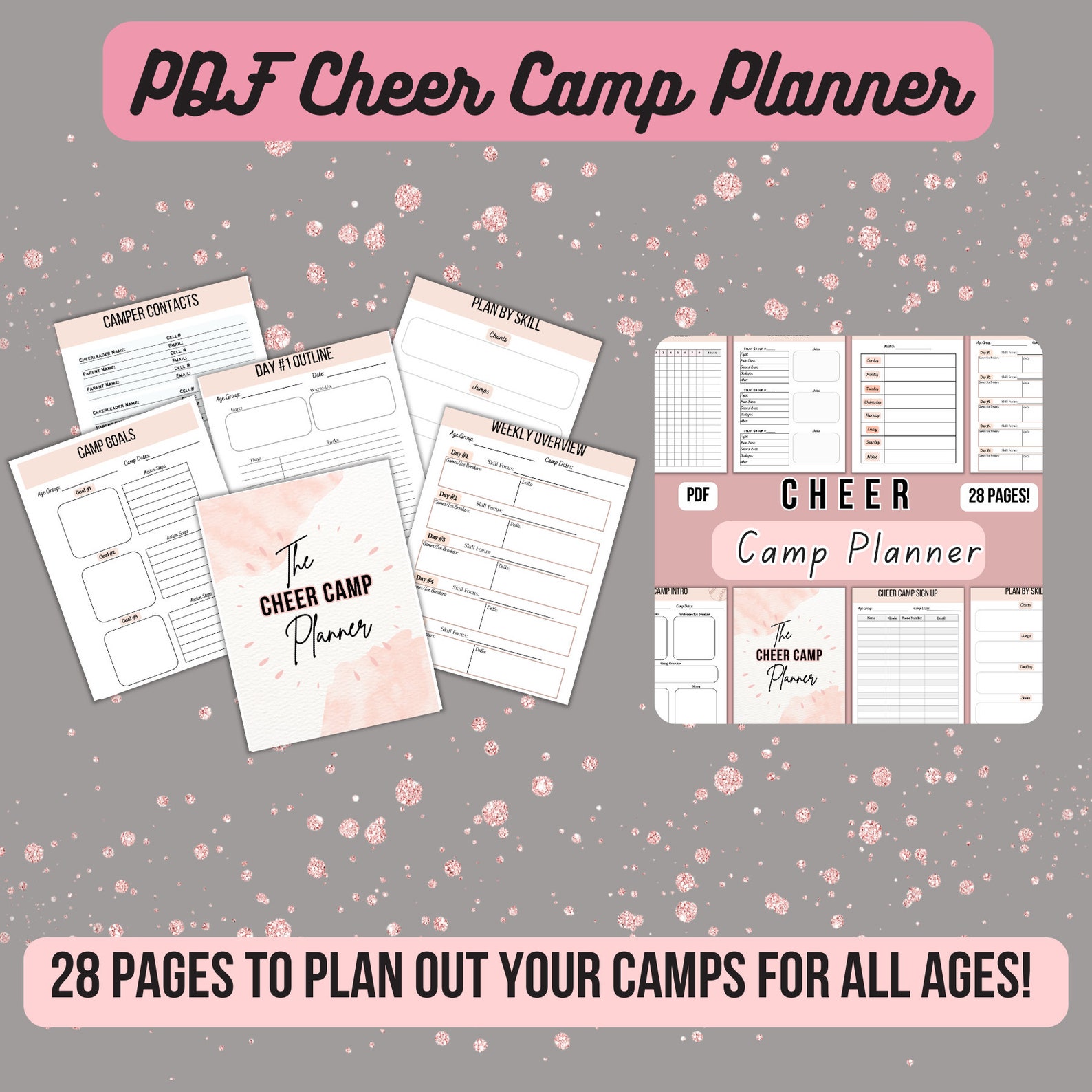 Cheer Coach Bundle, Cheer Coach Planners, Editable Cheer Forms ...