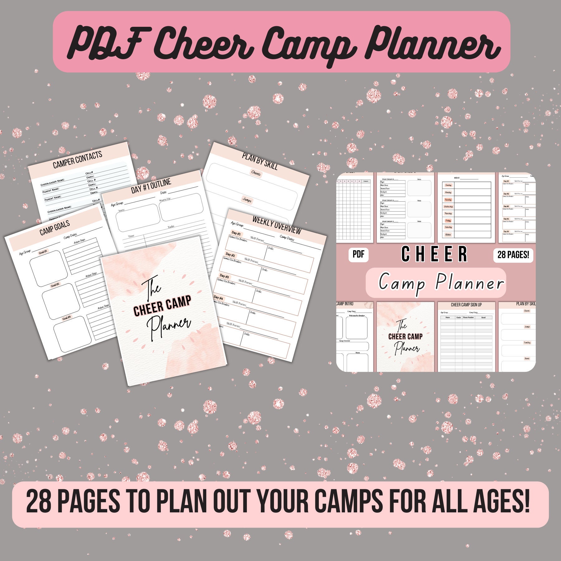 Cheer Coach Bundle, Cheer Coach Planners, Editable Cheer Forms ...