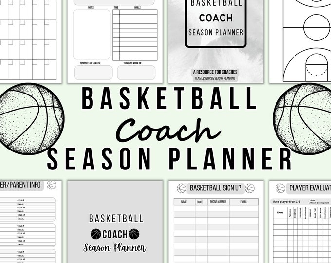 Black Basketball Planner - Etsy