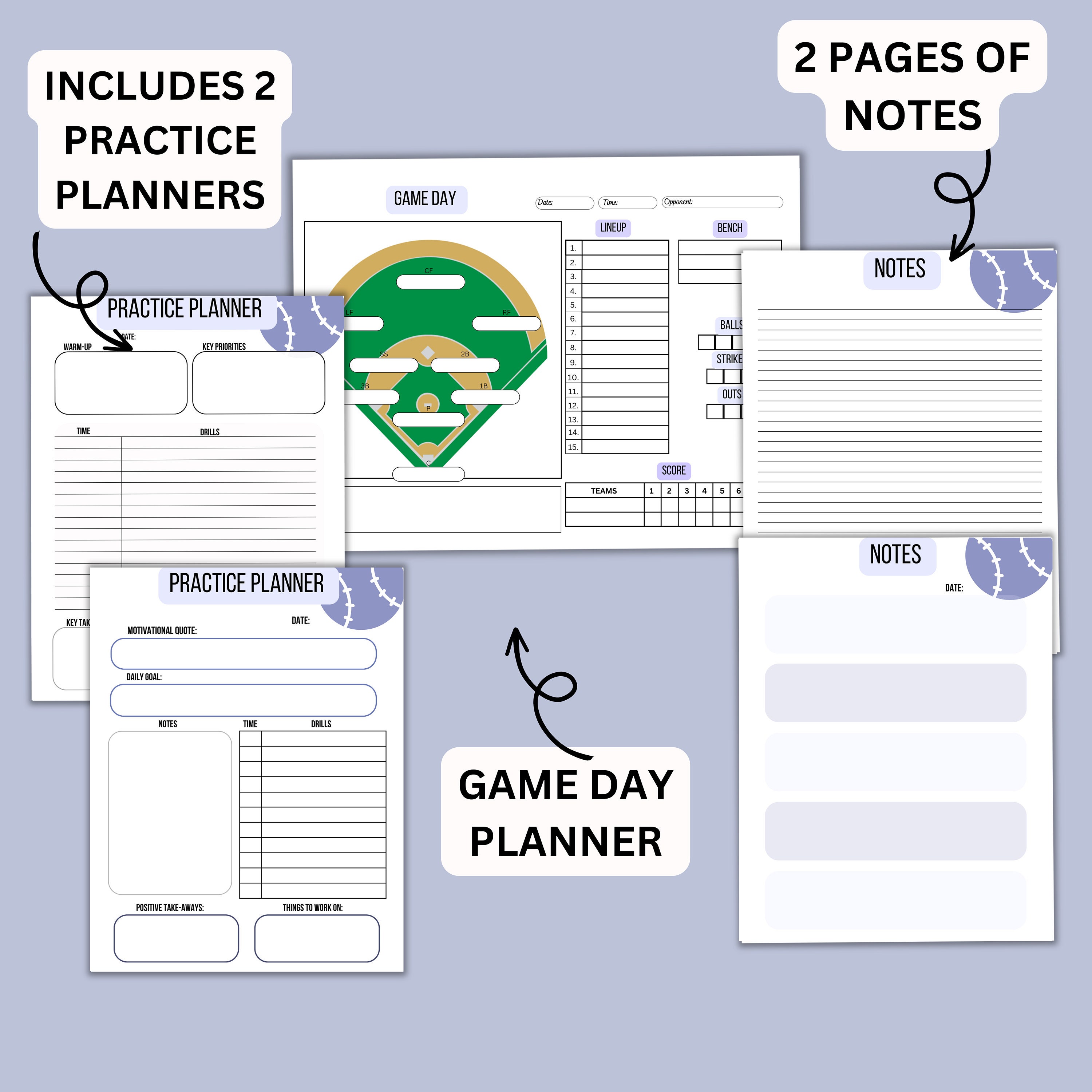 Softball Coach Planner, Softball Planner, Softball Practice Planner ...